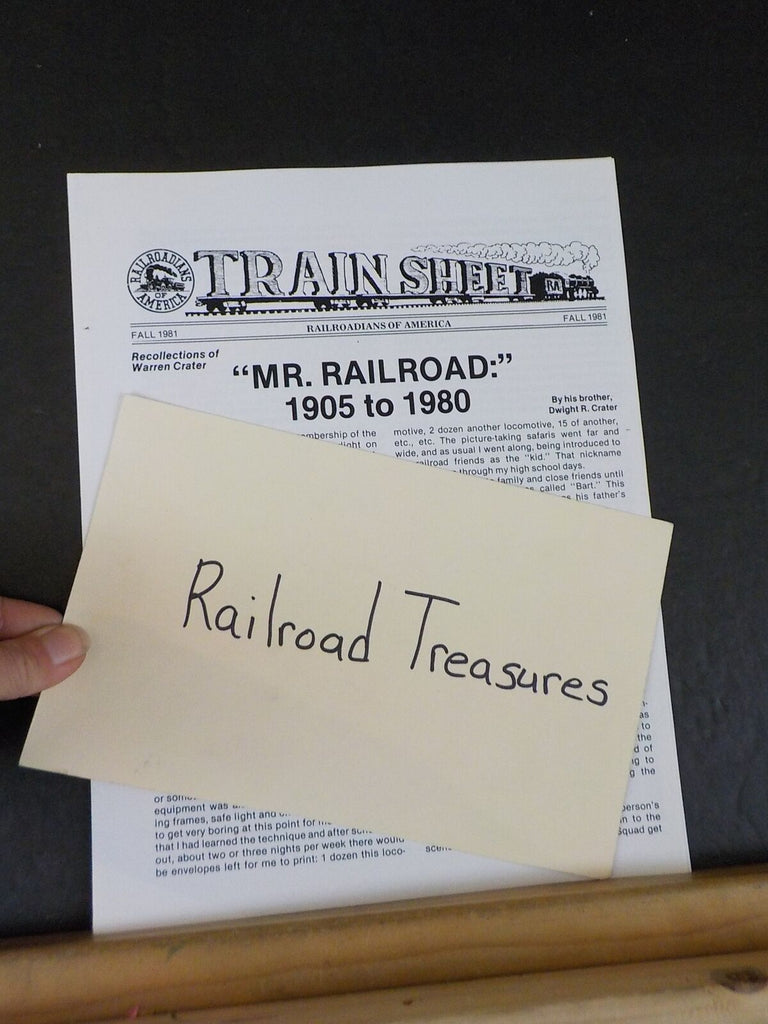 Train Sheet Railroadians Of America 1981 Fall Mr. Railroad 1905-1980 – RailroadTreasures