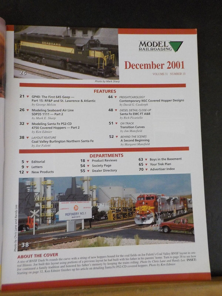 Model Railroading 2001 December SAL SDP35 EMD GP40s NSC Covered hopper – RailroadTreasures