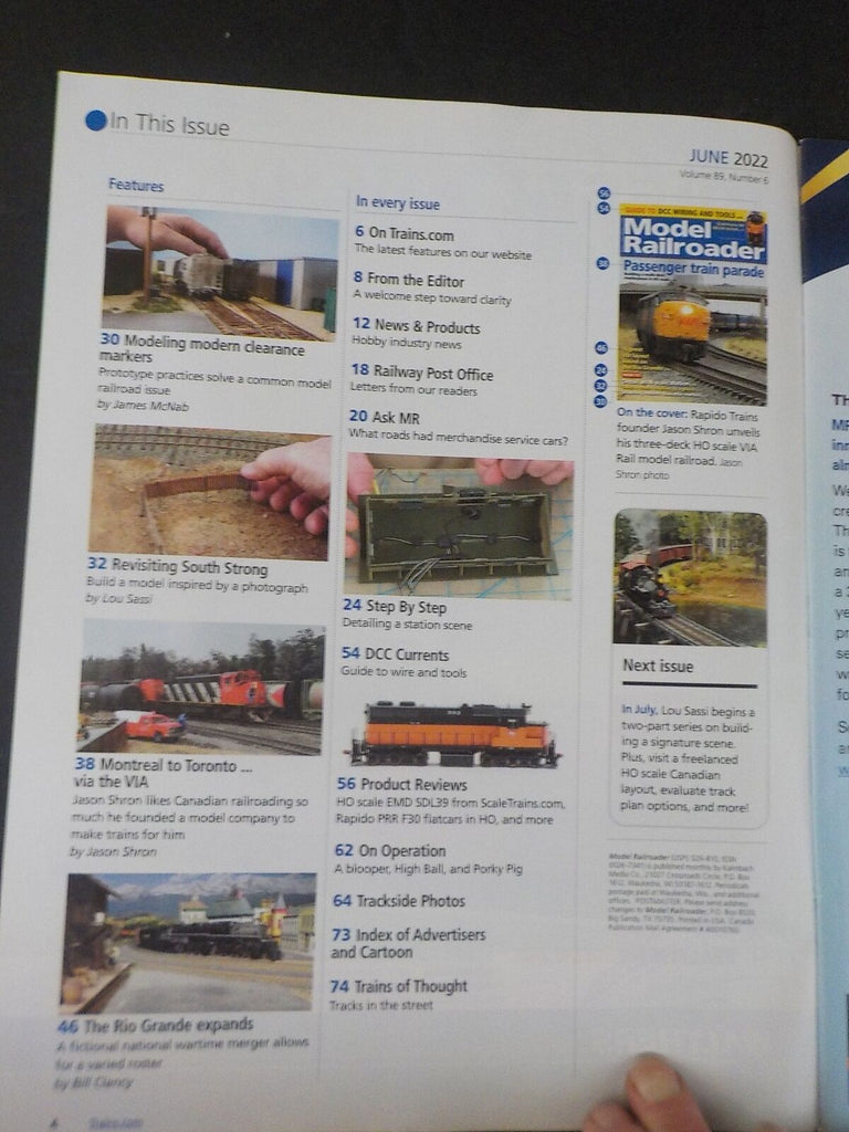 Model Railroader Magazine 2022 June Passenger train parade – RailroadTreasures