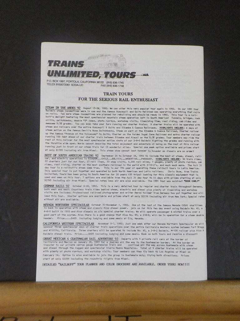 World Steam #135 March 1992 – RailroadTreasures