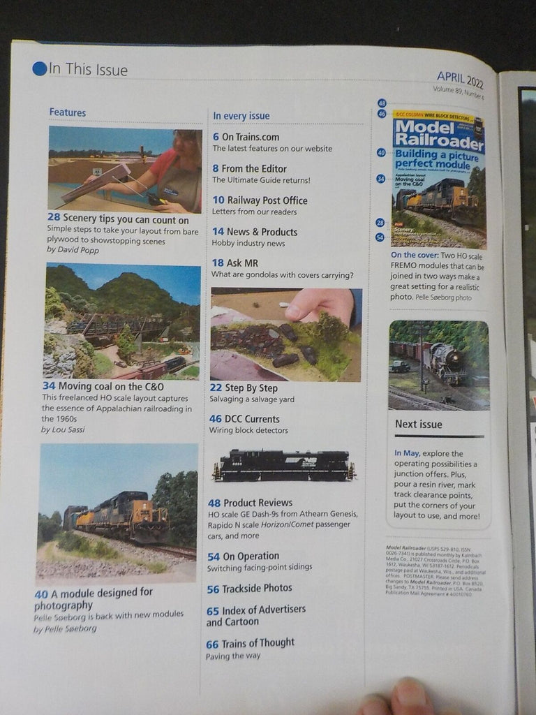 Model Railroader Magazine 2022 April Moving coal C&O Picture perfect m – RailroadTreasures