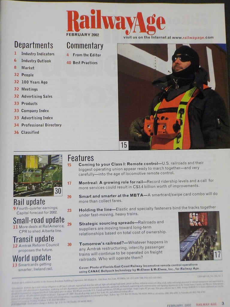 Railway Age 2002 February REmote control comes to railroads Amtrak wha ...