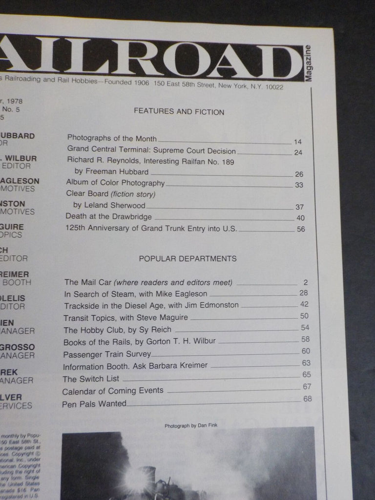 Railroad Magazine 1978 September Milk Train Bangor & Aroostook ONce a – RailroadTreasures