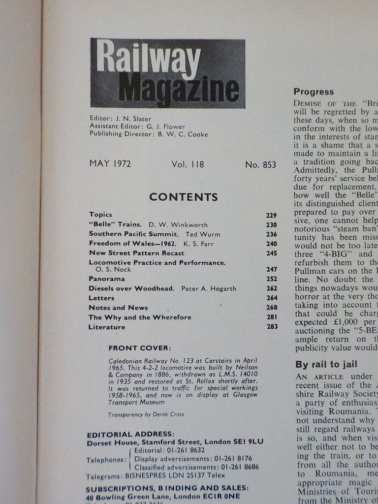 Railway Magazine 1972 May Belle Trains Southern Pacific Summit Freedom – RailroadTreasures