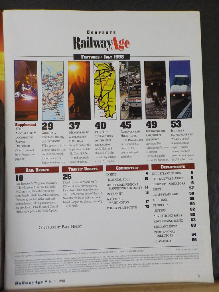Railway Age 1998 July Goodbye Conrail Hello competition – RailroadTreasures