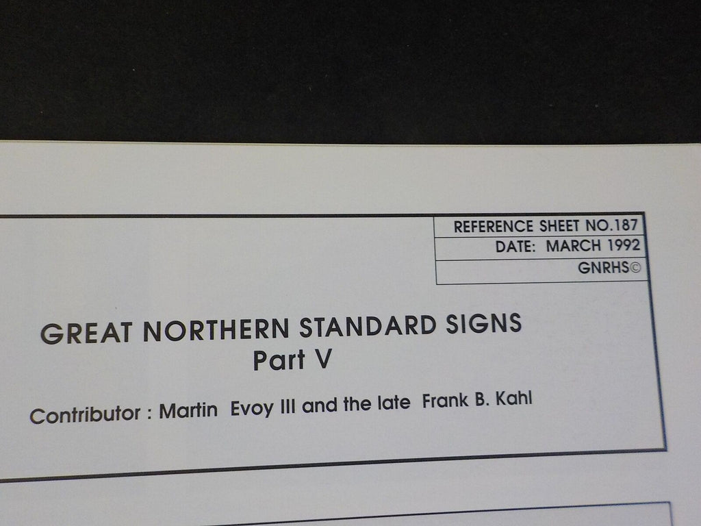 Great Northern Goat Reference Sheet #187 March 1992 Standard signs Par ...