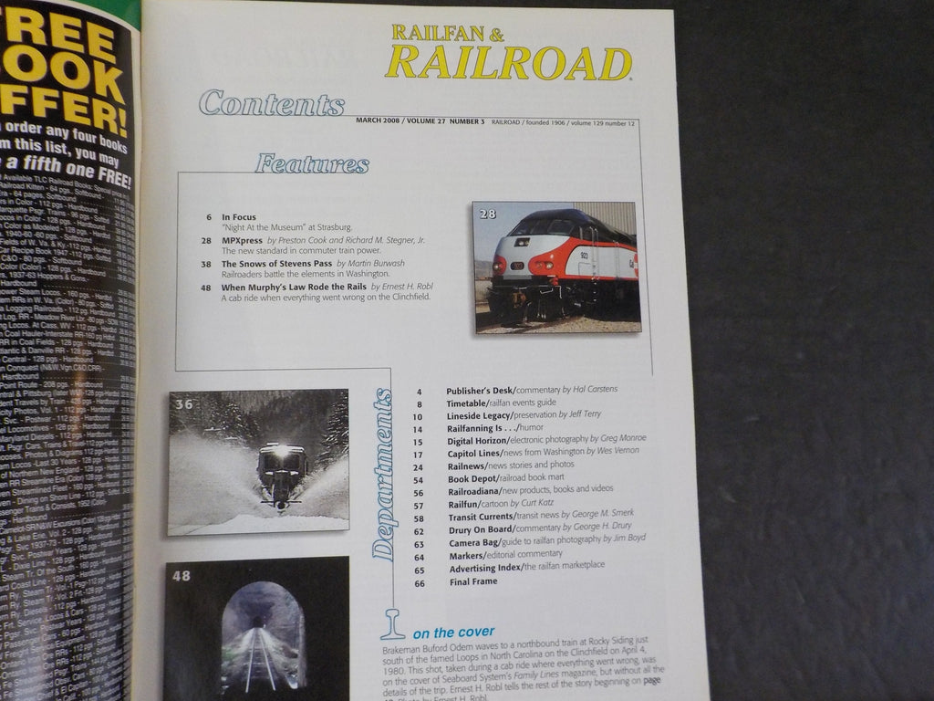 Railfan & Railroad Magazine 2008 March Snow on Stevens Pass ...