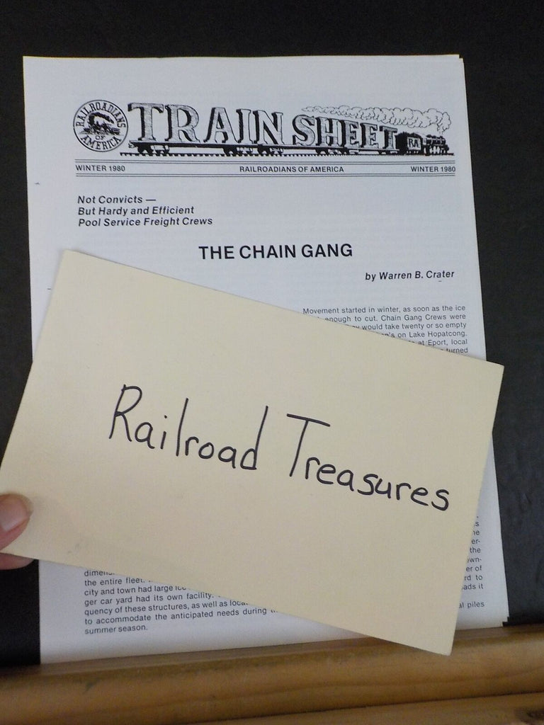 Train Sheet Railroadians Of America 1980 Winter The Chain Gang ...