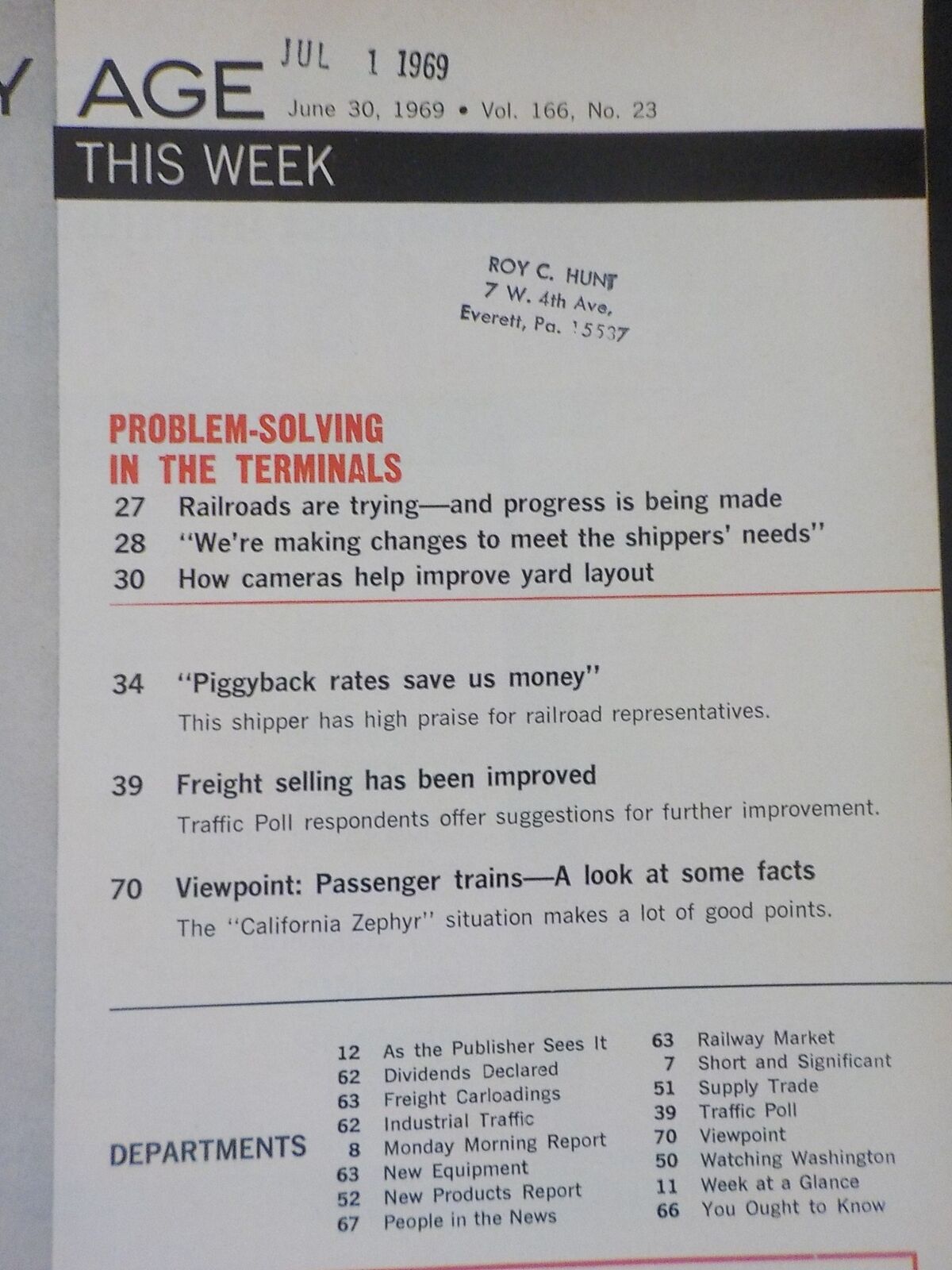 Railway Age 1969 June 30 Freight traaffic issu Problem solving in the ...