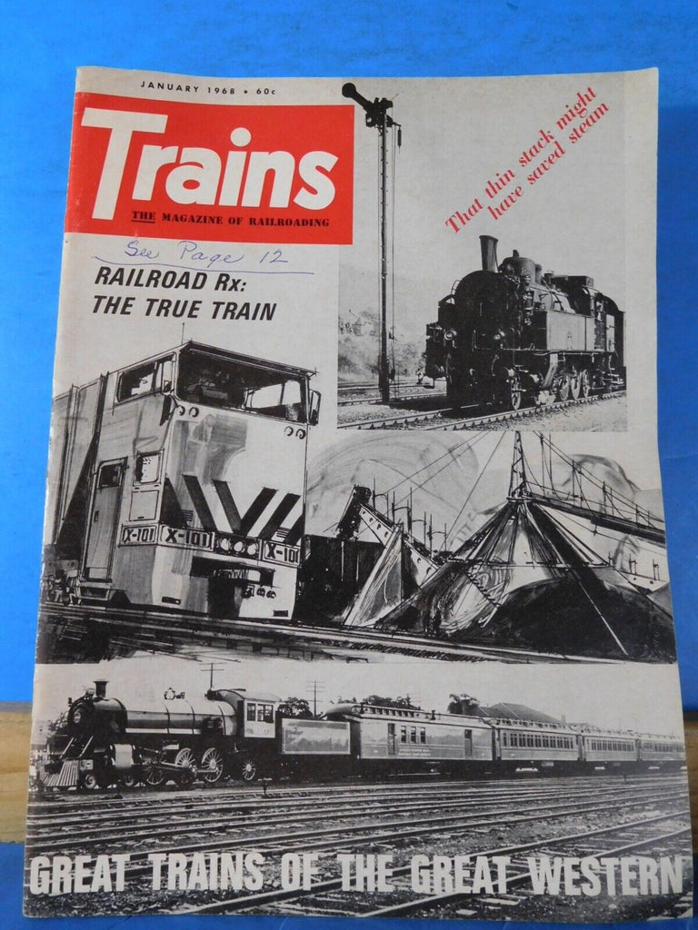 Trains Magazine 1968 January Great Trains of the Great Western ...