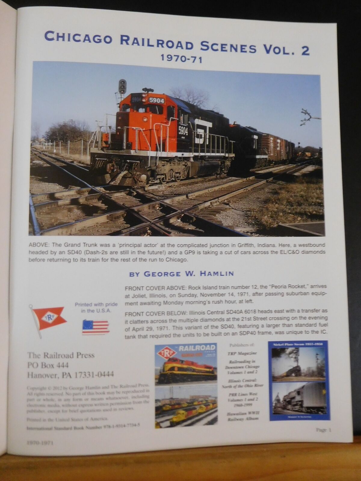Chicago Railroad Scenes In Color Vol 2 Hamlin 1970-1971 by George W. H ...