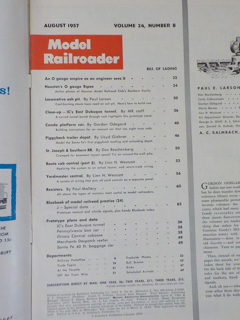 Model Railroader Magazine 1957 August Ash pit for steam locos ...