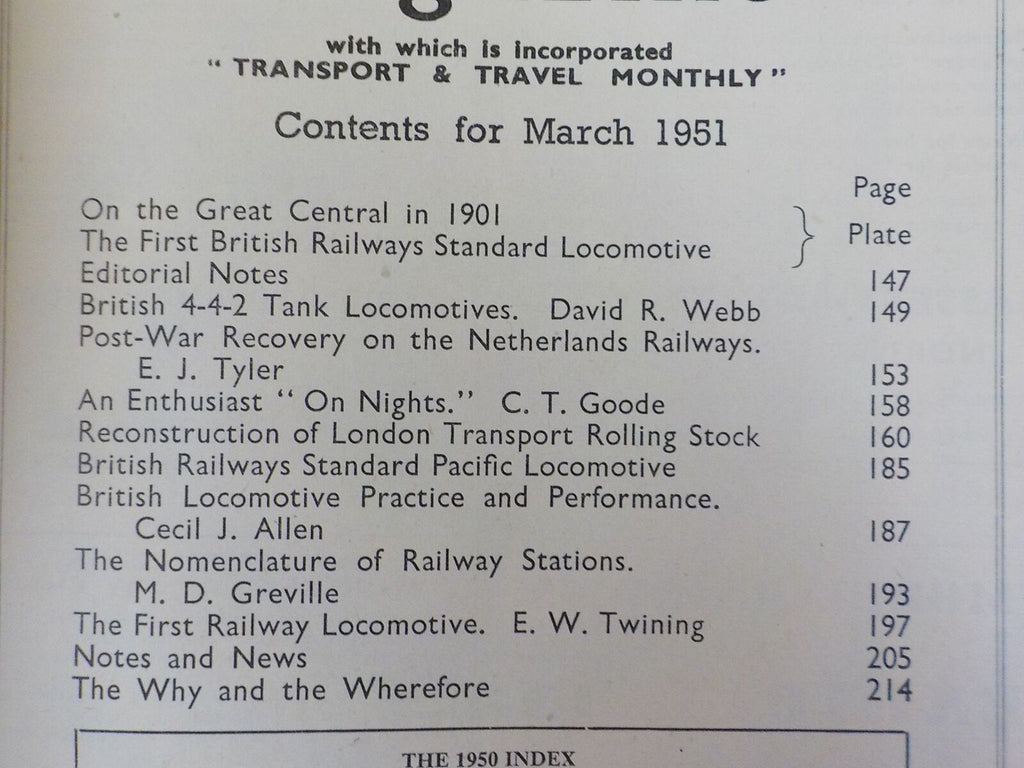 Railway magazine 1951 March British 4-4-2 Tank Locos Post-War Recovery ...