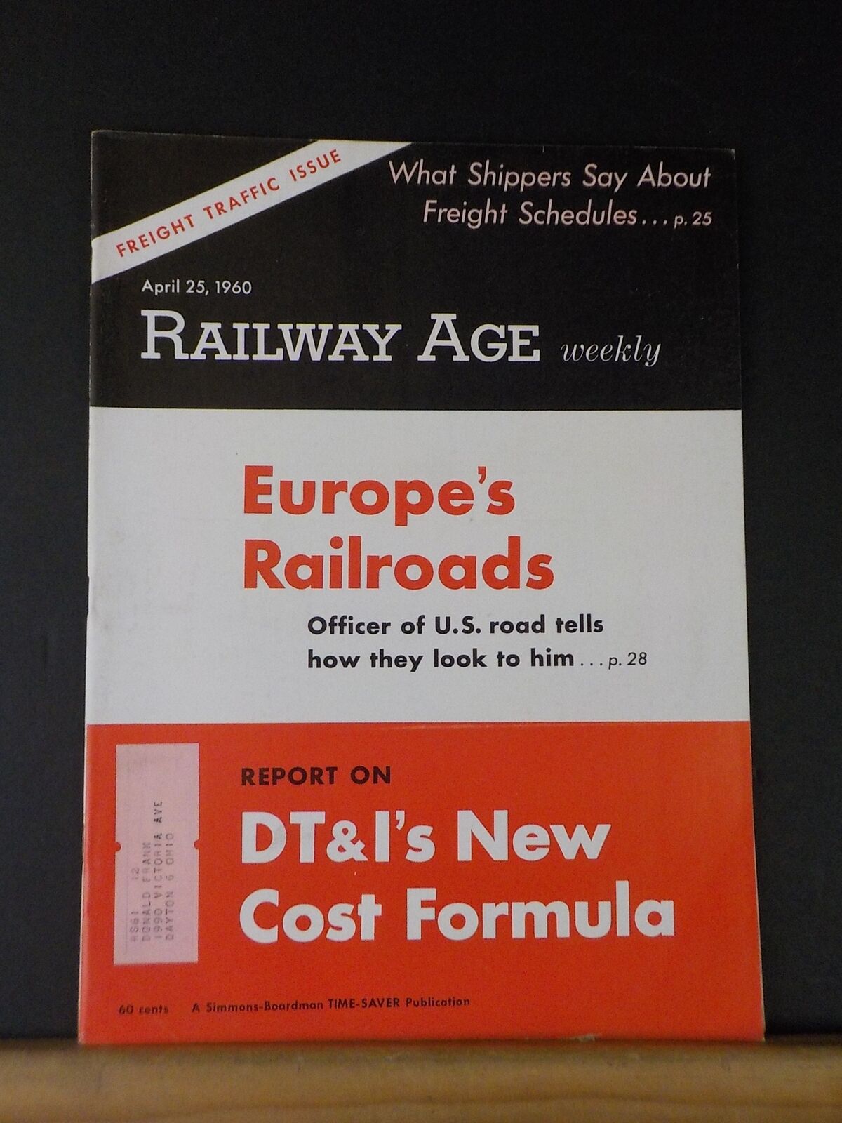 Railway Age Weekly 1960 April 25 Europe's Railroads DT&I Freight sched ...