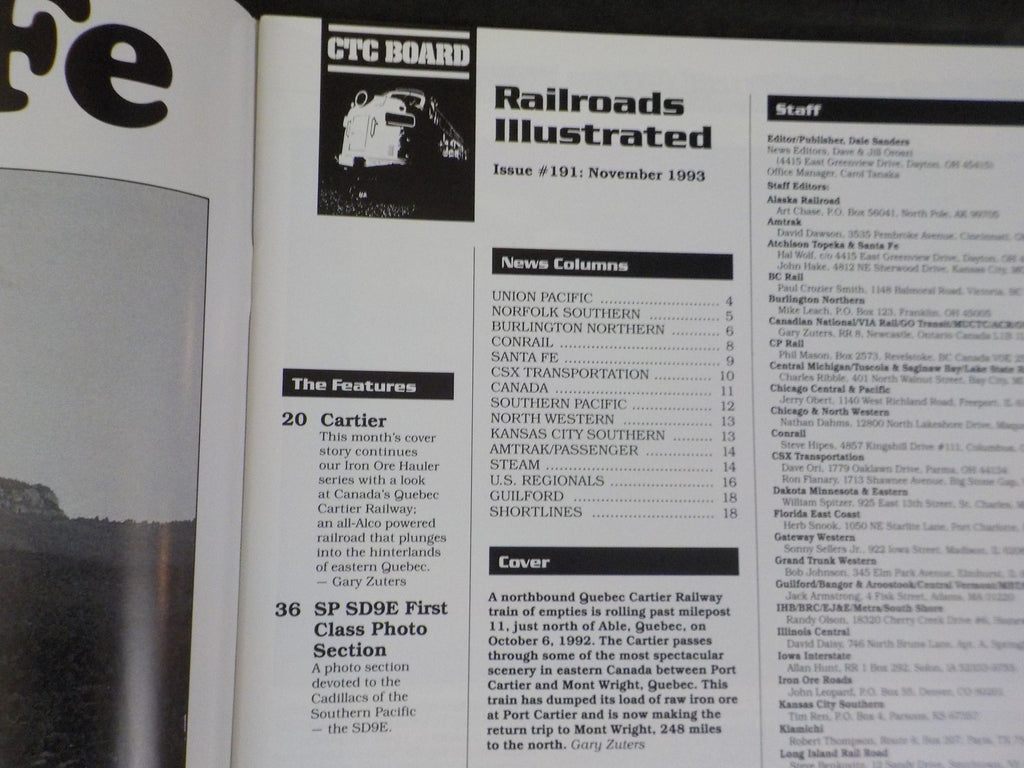 CTC Board Railroads Illustrated #191 November 1993 Railroad News Photo ...