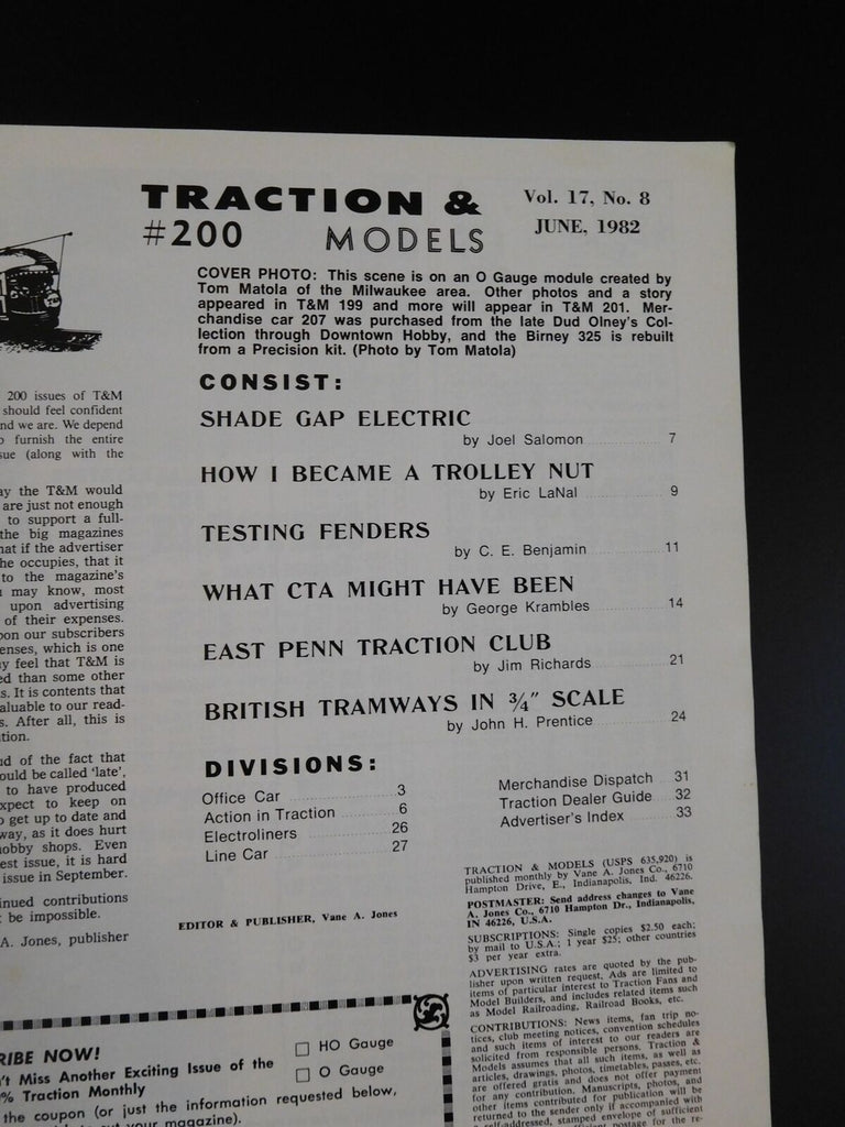 Traction & Models #200 June 1982 Testing fenders What CTA might have b ...