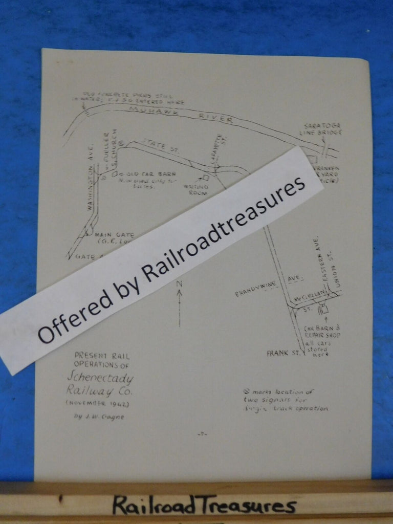 Map Schenectady Railway Co Nov 1942 Present Rail Operations by J.W. Ga ...