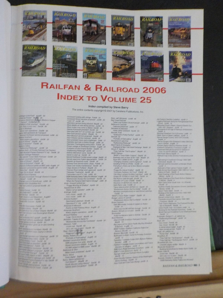 Railfan & Railroad Magazine Bound Volume 25 January - December 2006 Gr ...