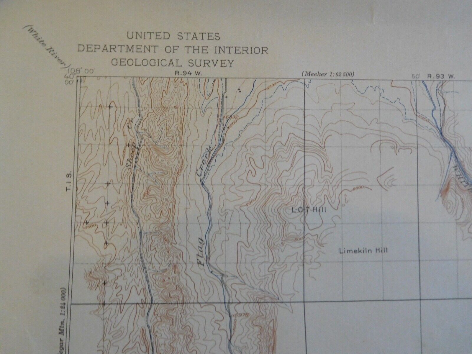 Map Colorado Grand Hogback Quadrangle 1906 Topographical Map 21x17 ...