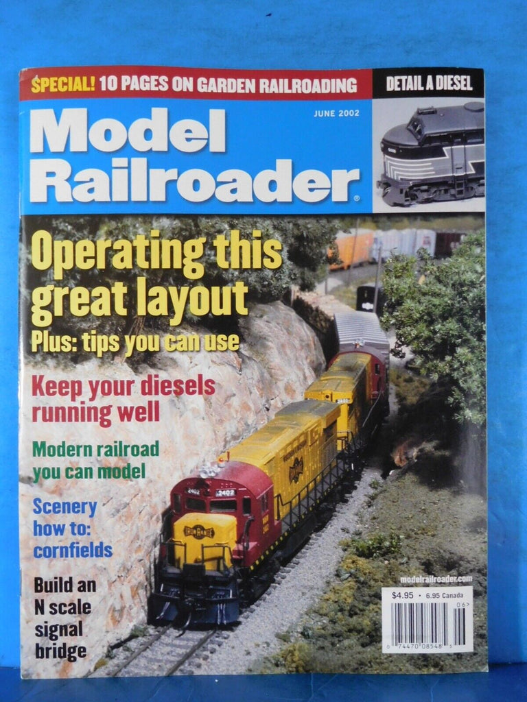 Model Railroader Magazine 2002 June Cornfields Keep diesels running we ...