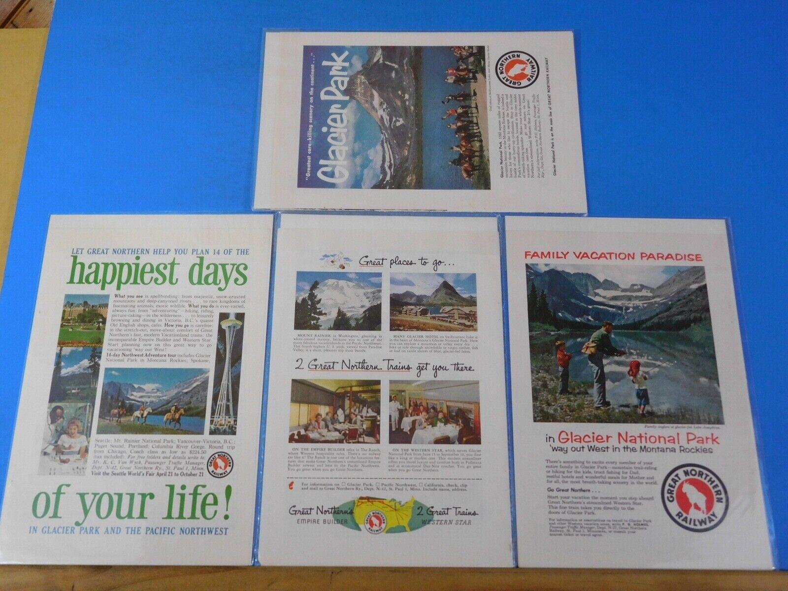 Ads Great Northern Railway Lot #2 Advertisements from various magazine ...