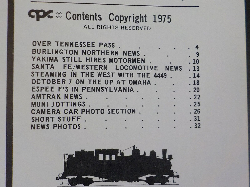 Pacific News #170 1975 Dec Pacific Rail News Amtrak Rio Grande Freedom ...