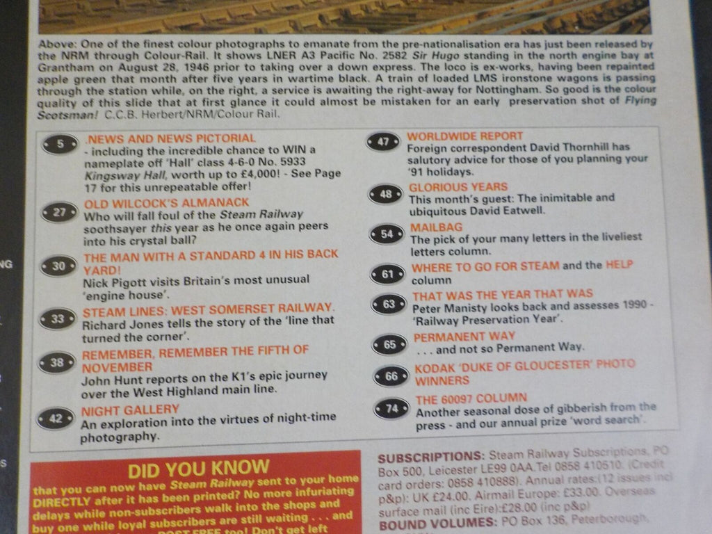 Steam Railway #129 1991 January CAmbrian main line steam to return Sco ...