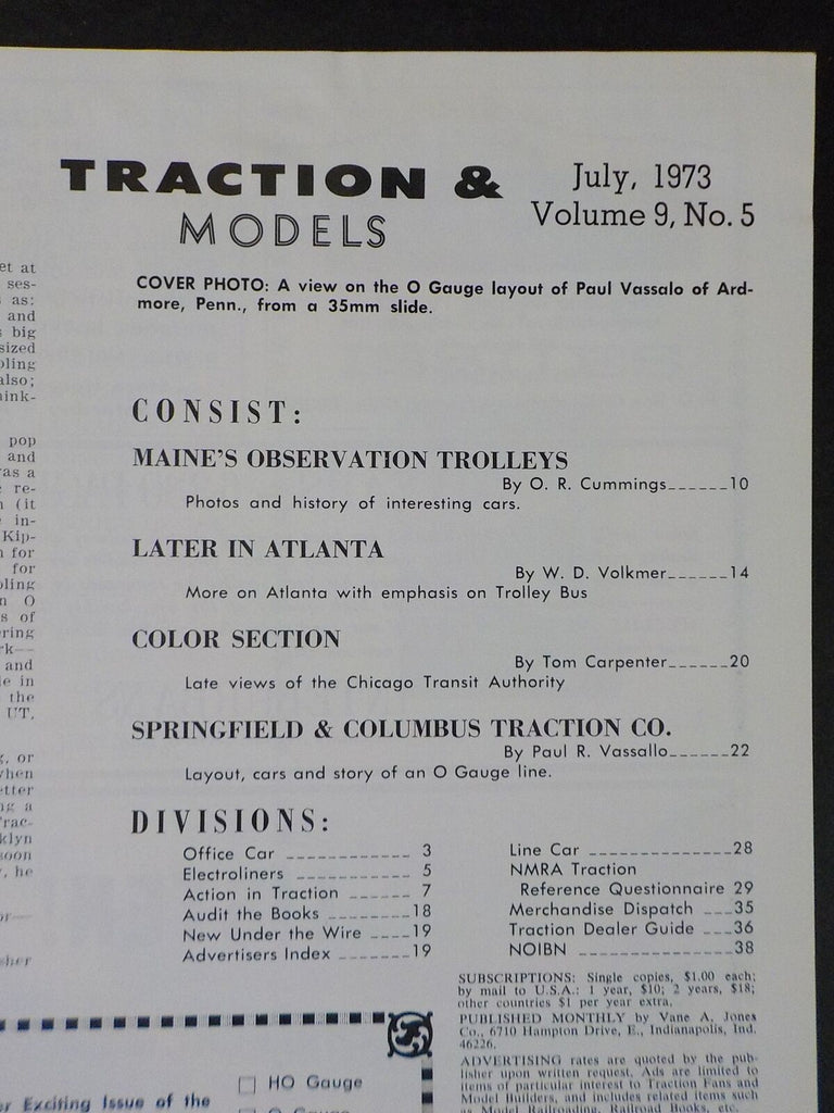 Traction & Models 1973 July #101 CTA Atlanta Maine O gauge layout ...