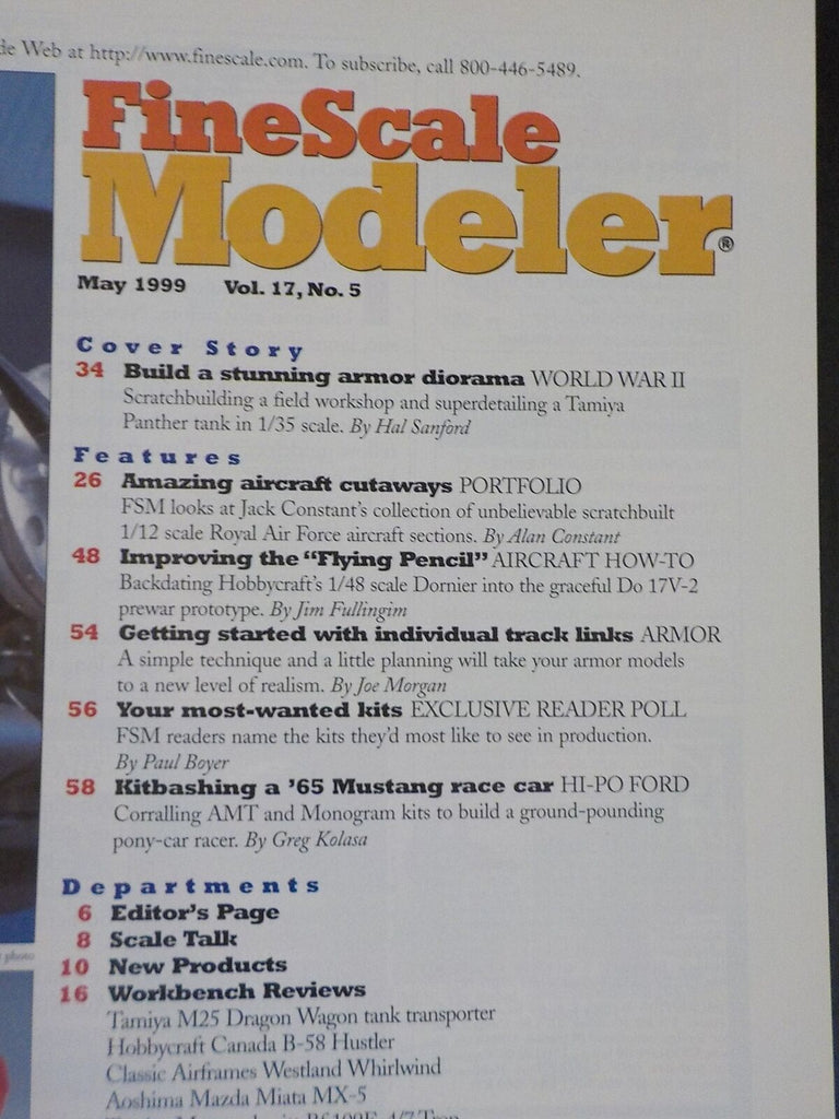 FineScale Modeler 1999 May Build this stunning diorama 65 Mustang race ...