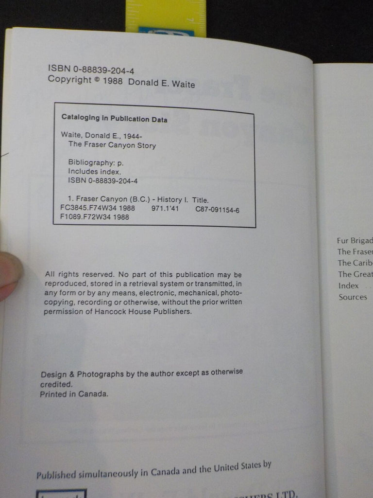 Fraser Canyon Story by Donald E. Waite Soft Cover – RailroadTreasures