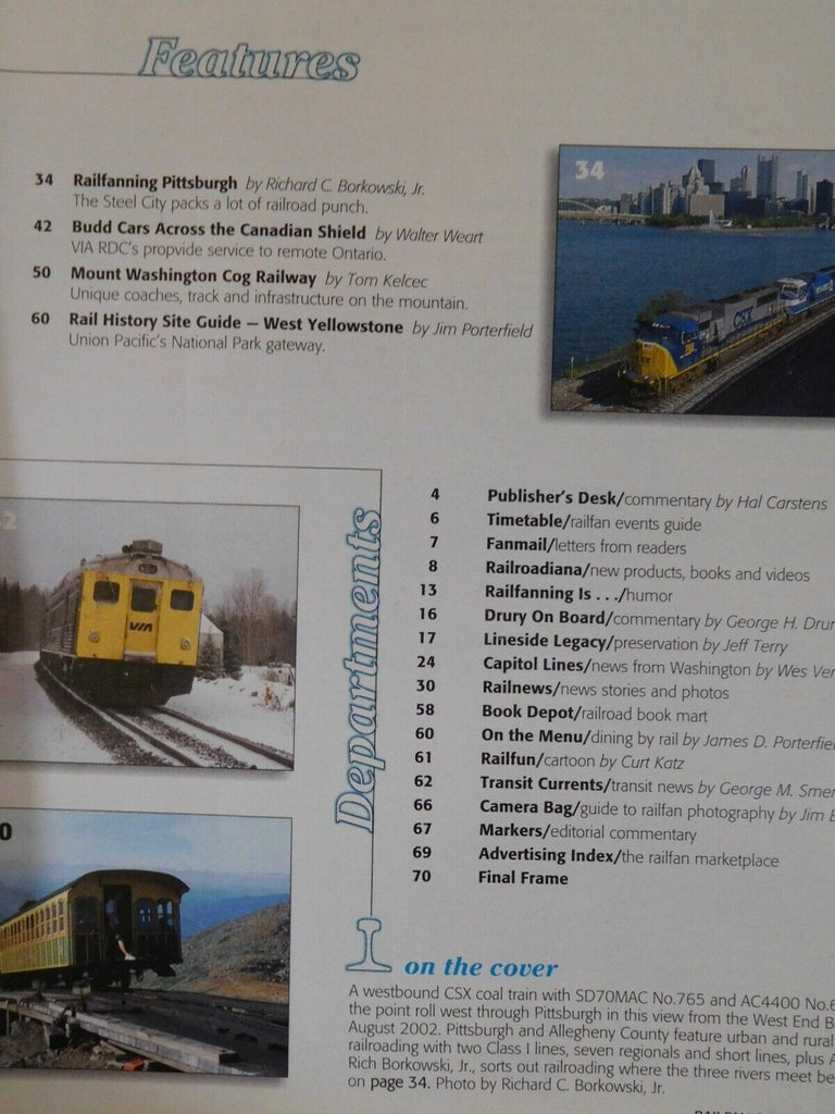 Railfan & Railroad Magazine 2006 January Three Rivers railfanning VIa ...