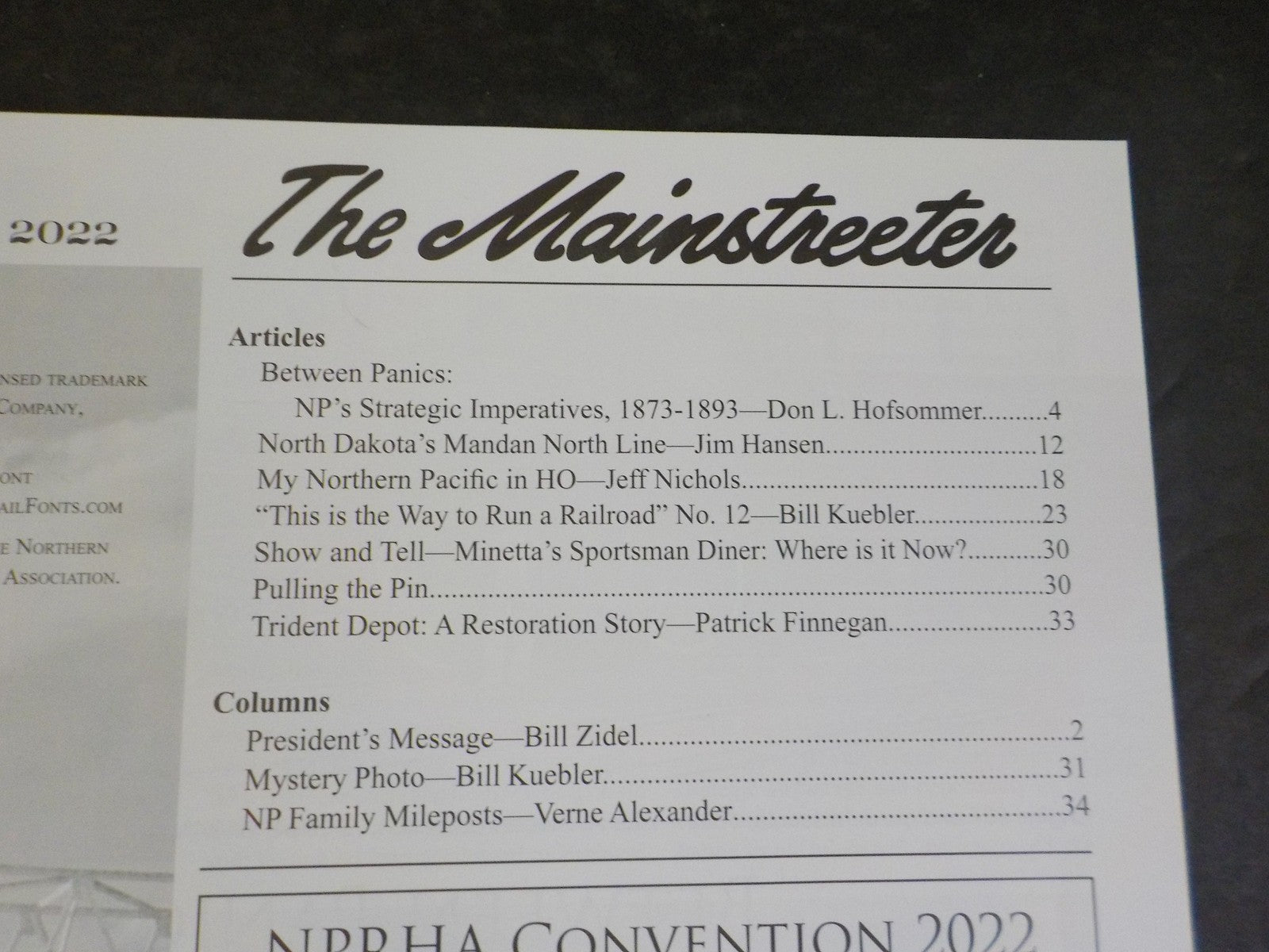 The Mainstreeter Northern Pacific Ry Historical Society Vol 41 #1 2022 ...