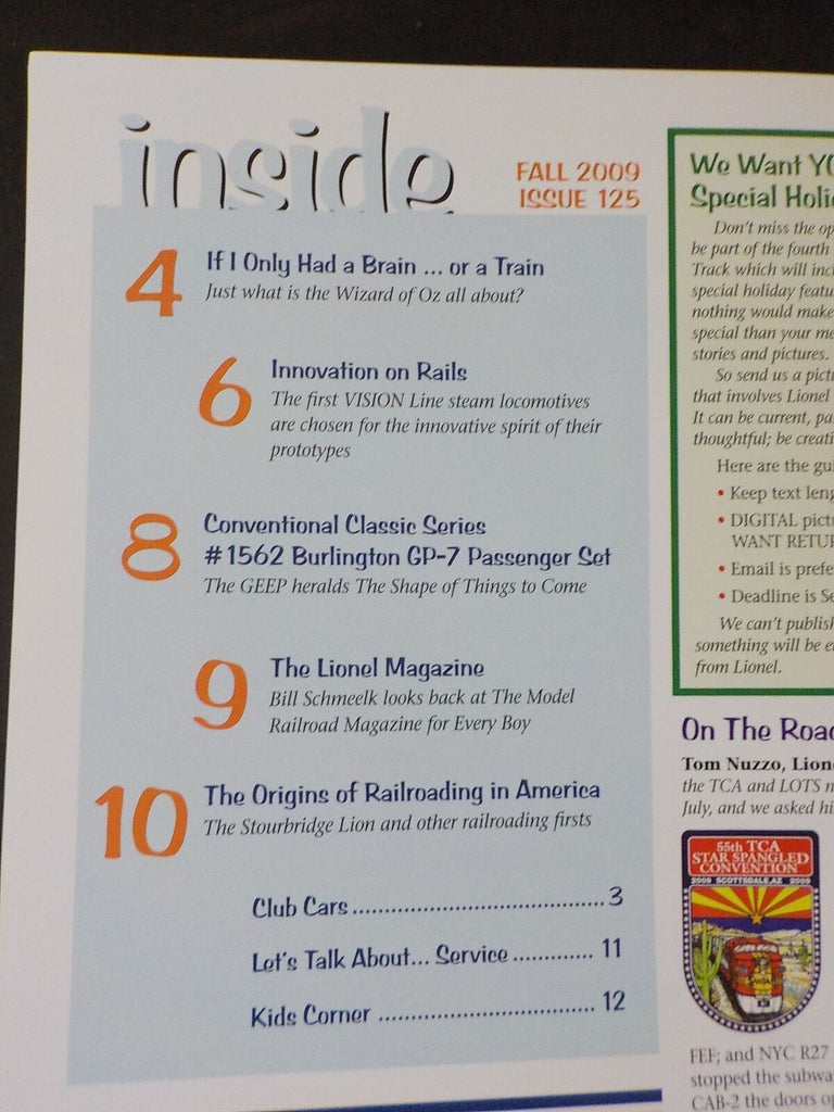 Inside Track Lionel Railroader Publication #125 Vision Line Locomotive ...