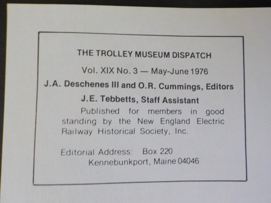 Trolley Museum Dispatch 1976 May-June Vol XIX No 3 Seashore ...