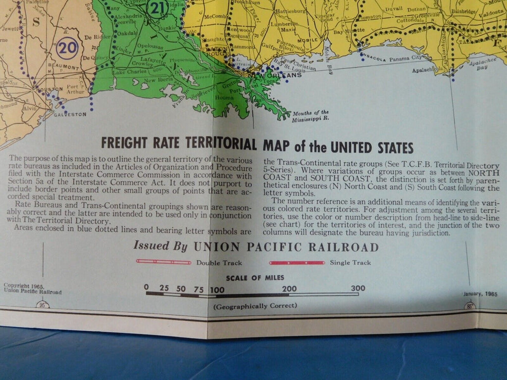 Map Union Pacific Railroad 1965 Freight Rate Territorial Map Of the Un ...