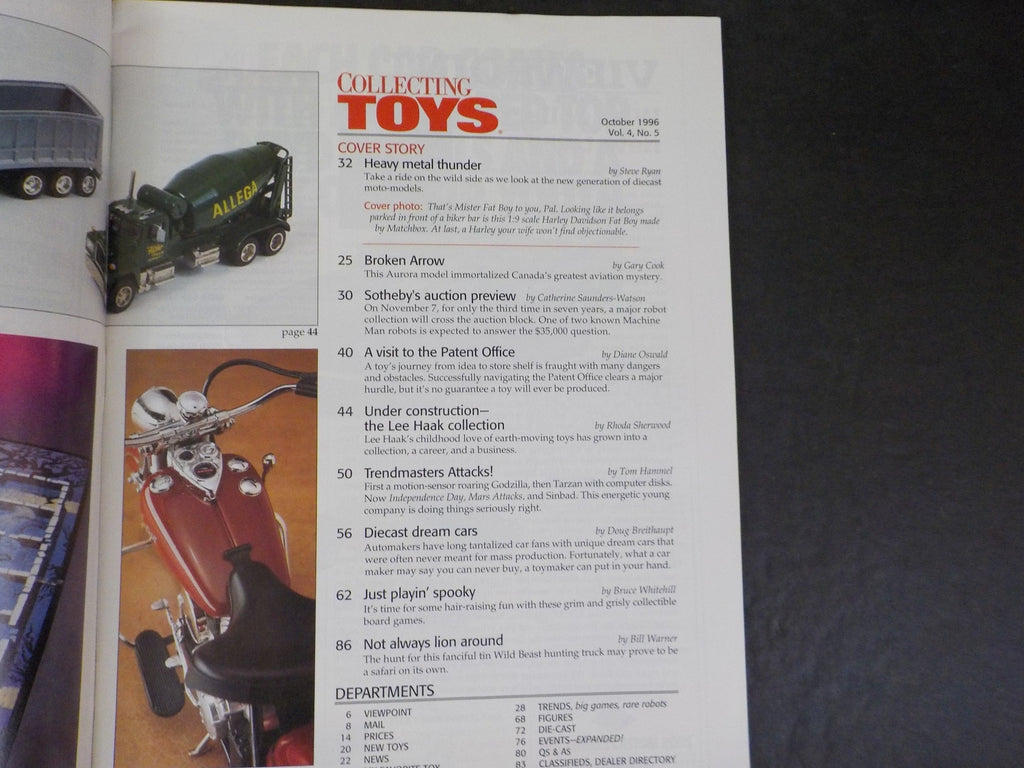 Collecting Toys Magazine 1996 October Die-Cast Motorcycles Trendmaster ...