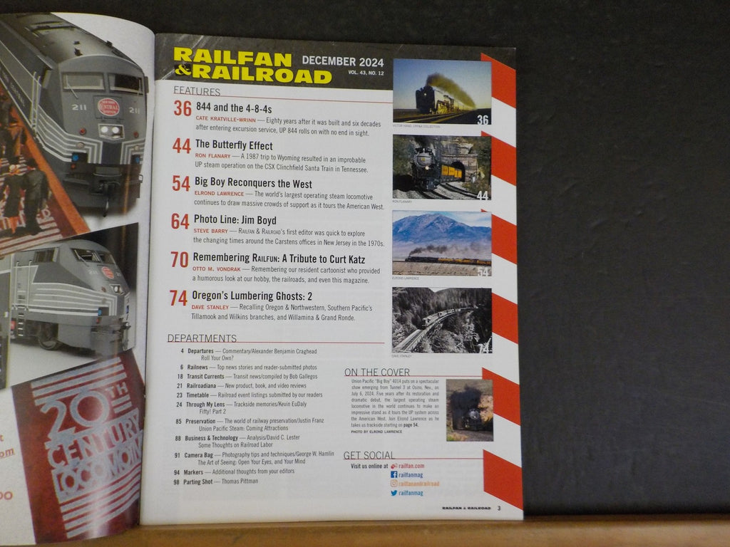Railfan & Railroad Magazine 2024 December Big Boy Goes West UP Oregon ...