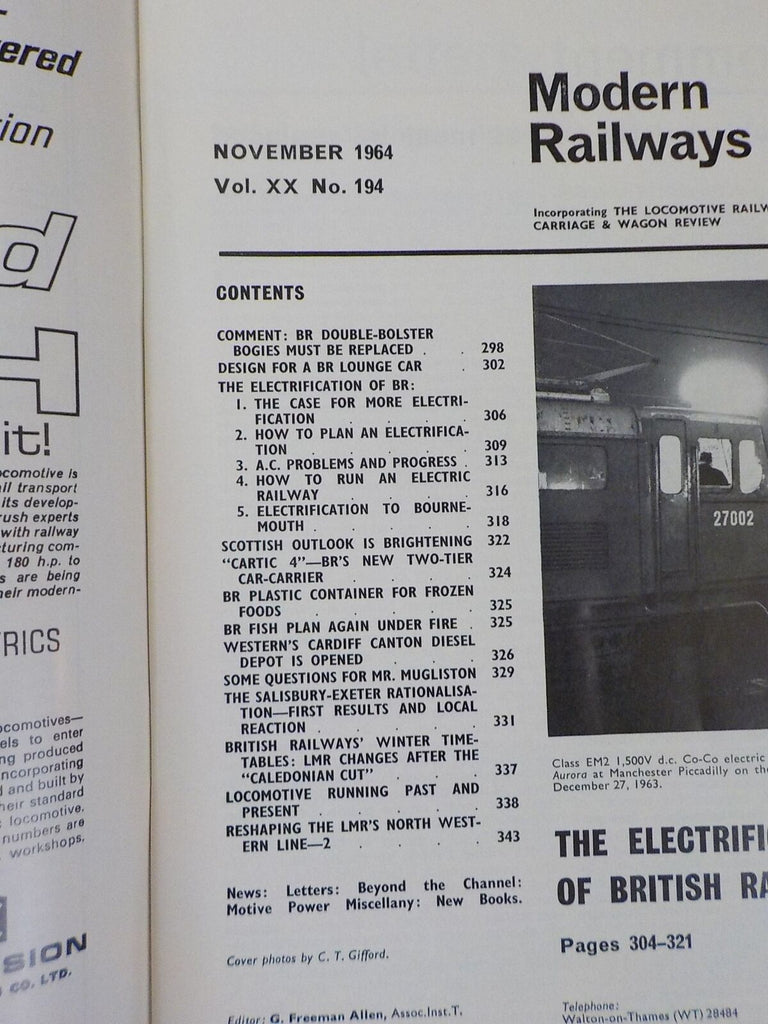 Modern Railways 1964 November Bournemouth Electrification BR Lounge ca ...