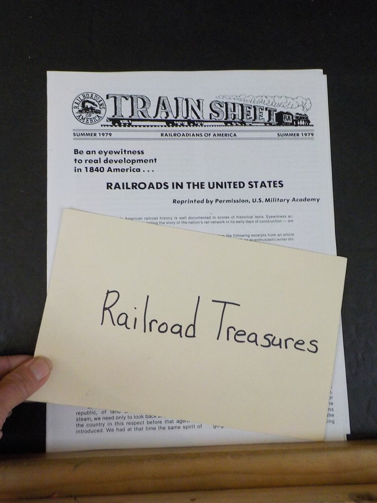Train Sheet Railroadians Of America 1979 Summer Railroads in the Unite ...