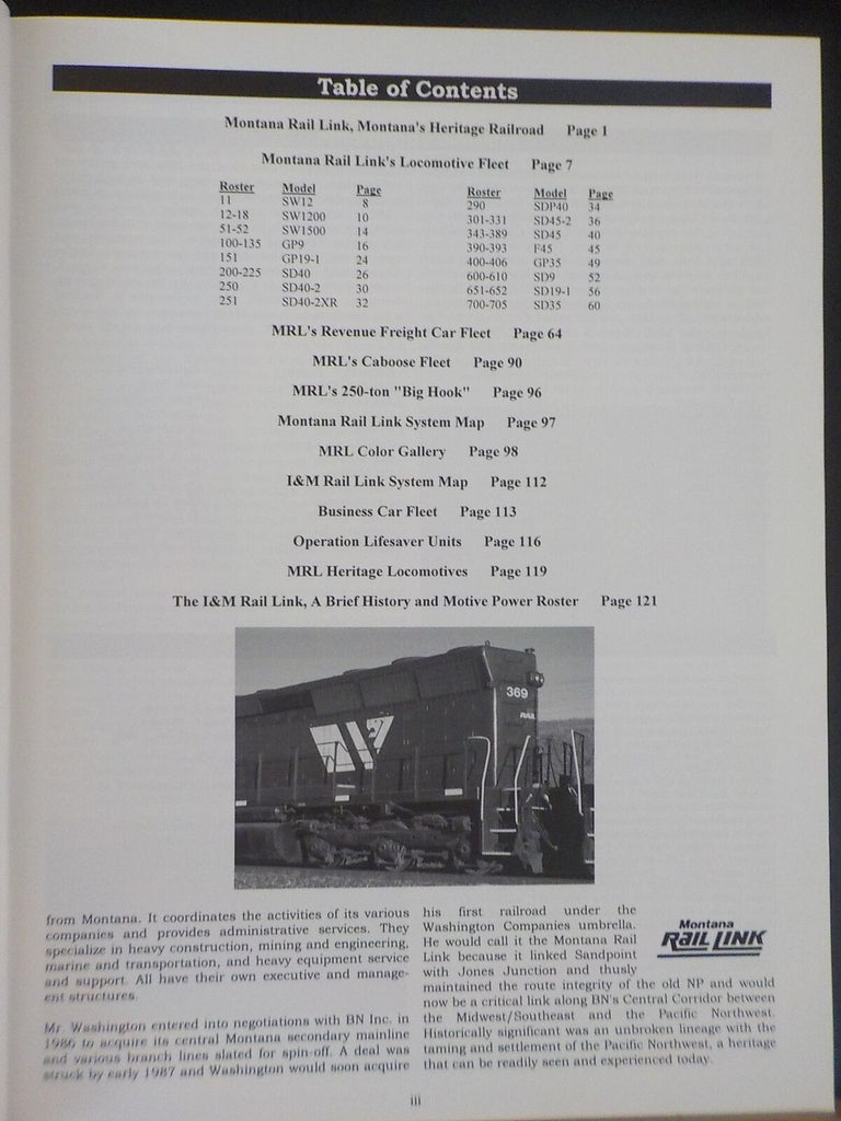 Montana Rail Link Locomotives and Rolling Stock 2000 by Robert C Del G ...