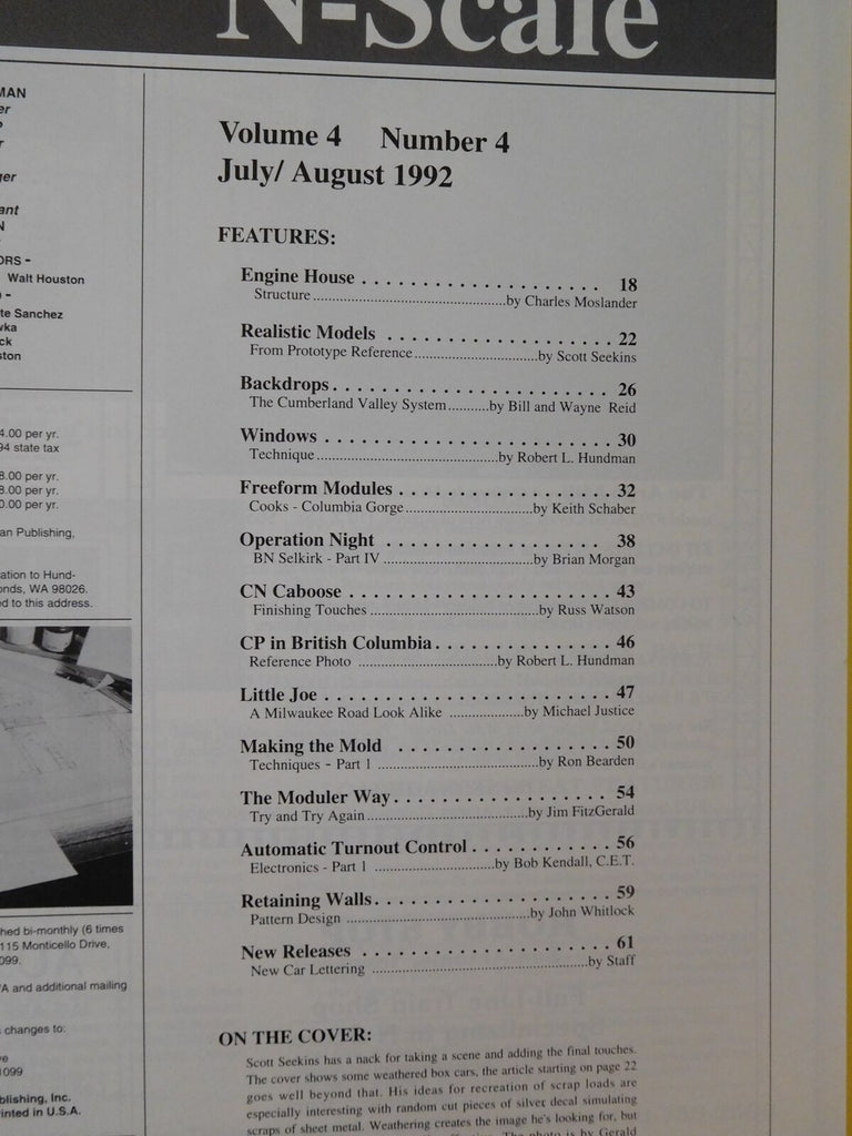 N Scale Magazine 1992 July Aug Engine house realistic models backdrop ...