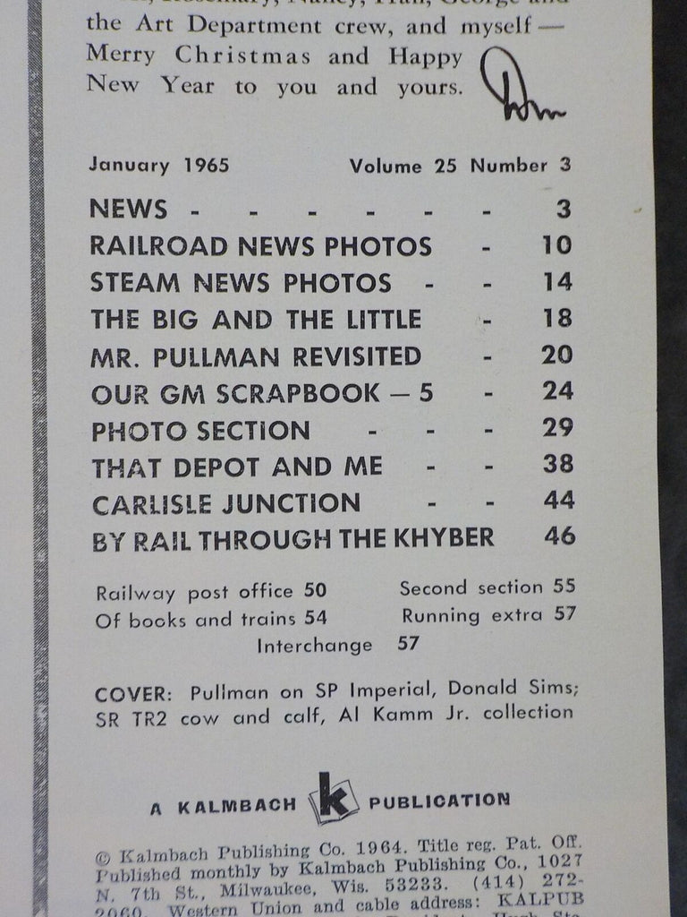 Trains Magazine 1965 January Mr Pullman revisited – RailroadTreasures