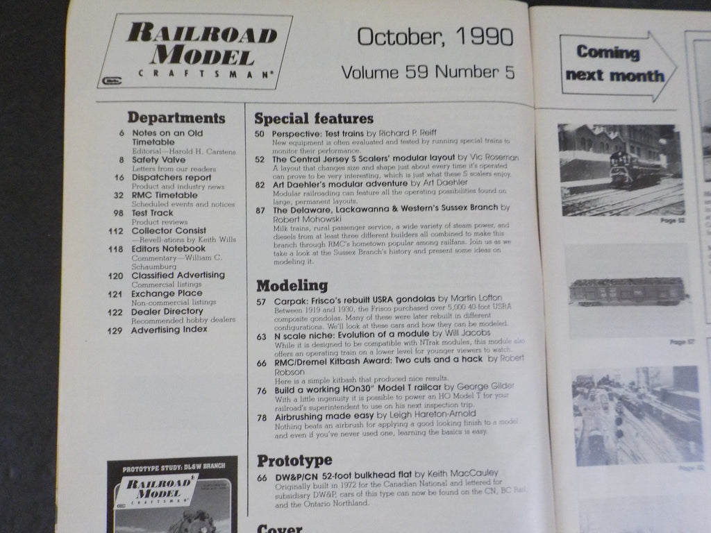 Railroad Model Craftsman Magazine 1990 October DL&W Branch Modular rai ...