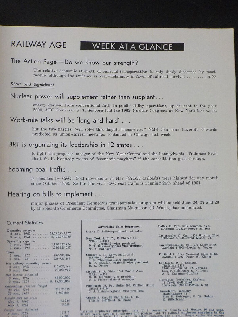 Railway Age Weekly 1962 June 11 Terminal problems PFE equips new car r ...