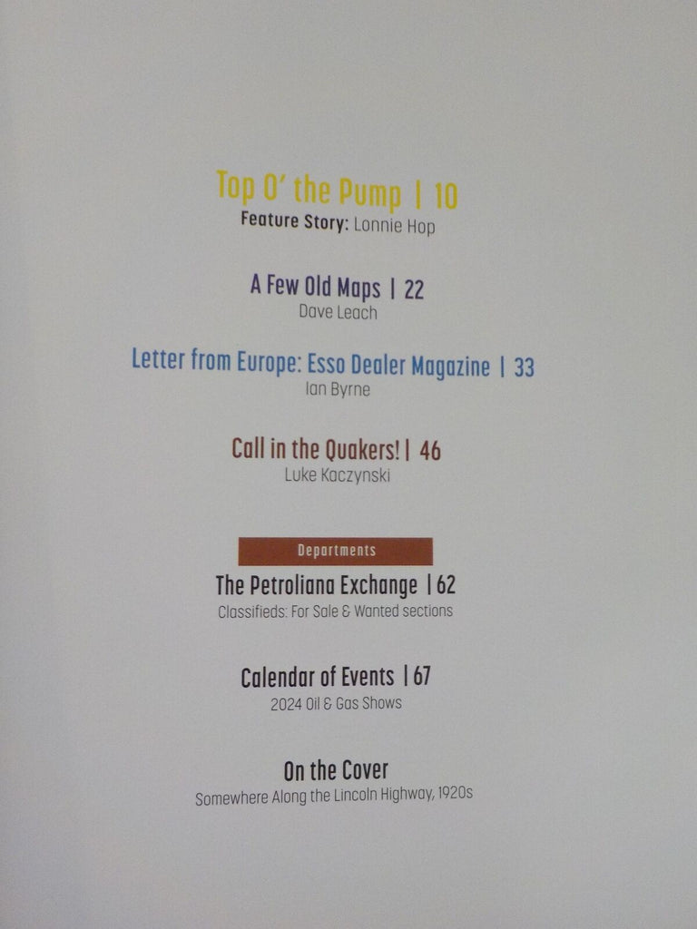 Check the Oil Issue #42-01 2024 February Top O The Pump Few old maps ...