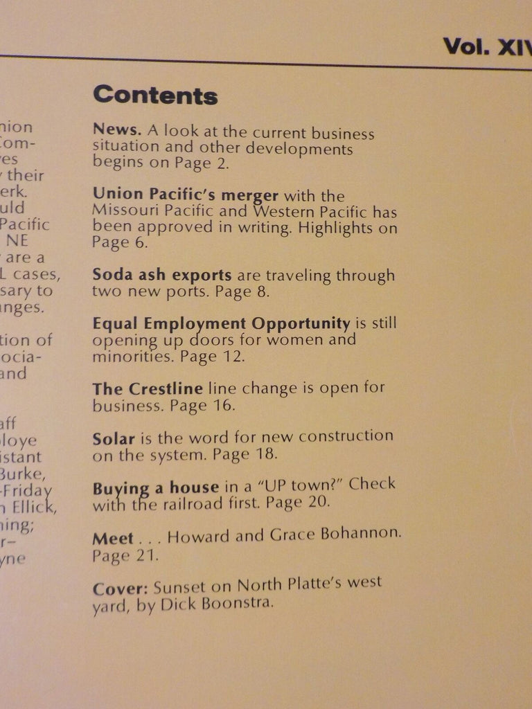 INFO Union Pacific Railroad 1982 November Employee UP – RailroadTreasures