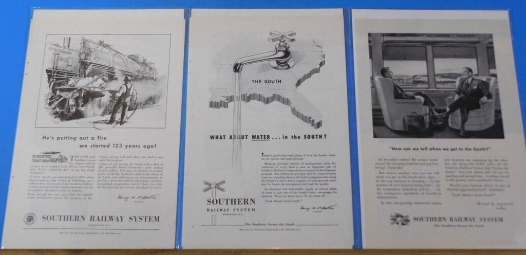 Ads Southern Railway System Lot #13 Advertisements from various magazi ...