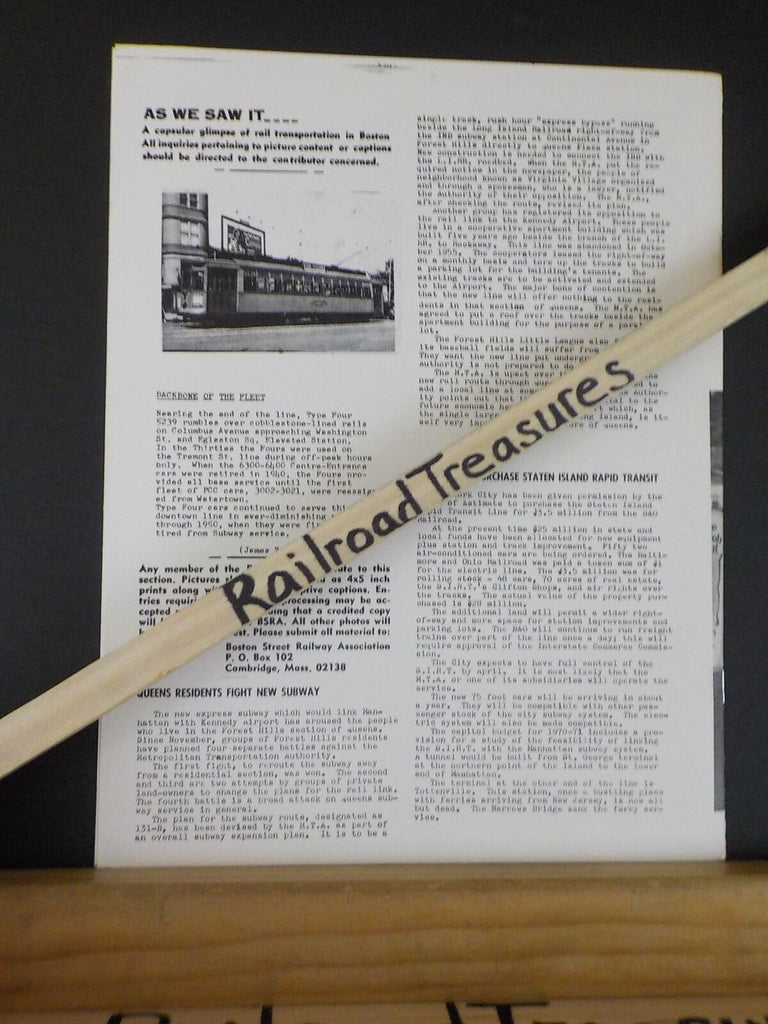 Rollsign Magazine of New England Transit News 1969 December ...