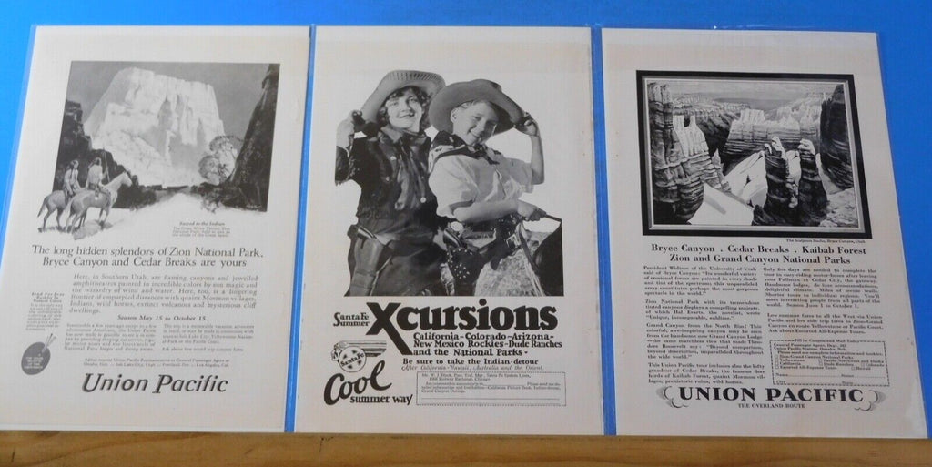 Ads Union Pacific Railroad Lot #27 Advertisements from various magazin ...