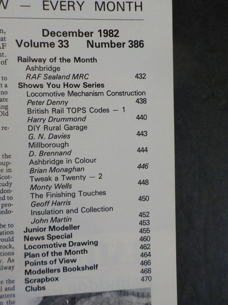 Railway Modeller 1982 December V33 #386 Ashbridge Locomotive Mechanism ...